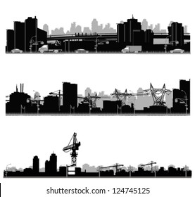 Vector Illustrationcity Skylineconstruction Stock Vector (Royalty Free ...