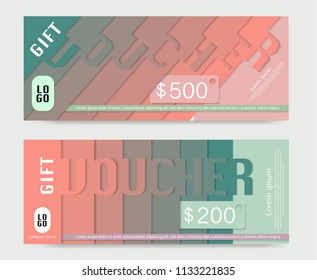 Vector Illustrationgift Voucher Template Paper Style Stock Vector ...