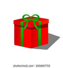 Vector Illustrationred Box On White Background Stock Vector (Royalty ...