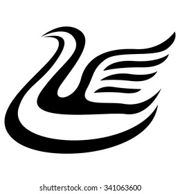 Vector Illustrations Stylized Swan Stock Vector (Royalty Free ...
