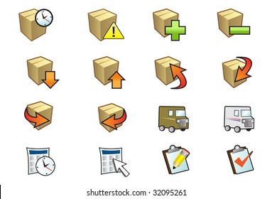 Vector Illustrations Various Shippingreceiving Icons Stock Vector ...