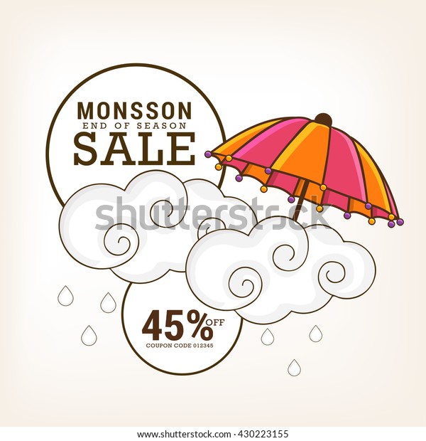 Vector Illustrationsale Bannerposter Flyer Monsoon Season Stock Vector ...