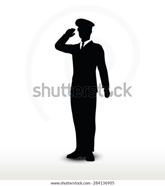 Vector Image Army General Silhouette Hand: vector de stock (libre de ...