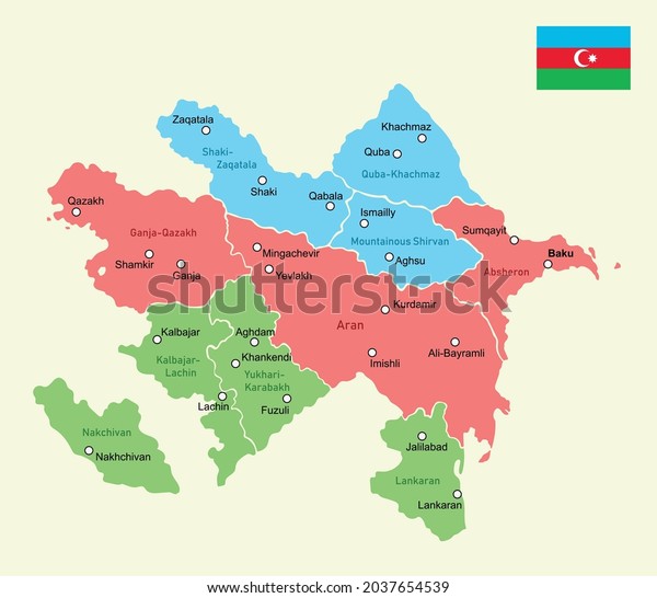 Vector Image Azerbaijan Regions Map Stock Vector (Royalty Free ...