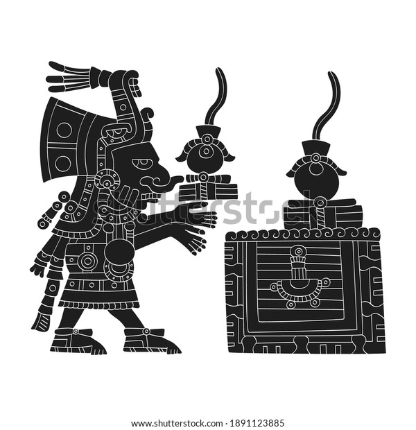 Vector Image Aztec God Chalchiuhtlicue Water Stock Vector (Royalty Free ...