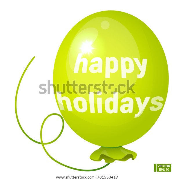 Vector Image Balloon Congratulations Green Shiny Stock Vector (Royalty ...