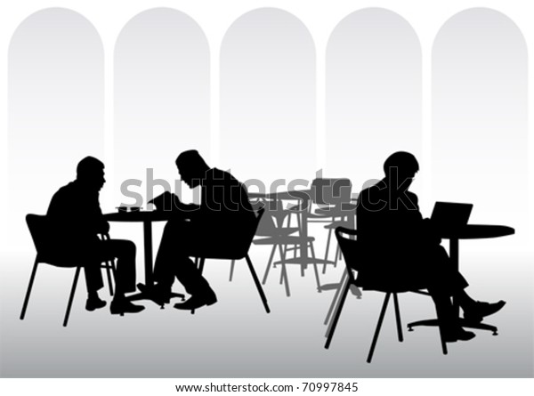 Vector Image Business People Lunch Restaurant Stock Vector (Royalty ...