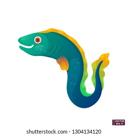 Vector Image Cartoon Character Funny Moray Stock Vector (Royalty Free ...