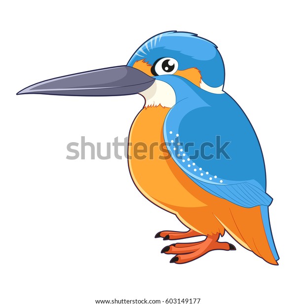 Vector Image Cartoon Smiling Kingfisher Stock Vector (Royalty Free ...