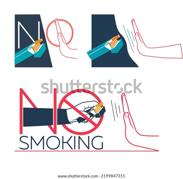 Vector Image Cigarette Smoking Ban Hand Stock Vector (Royalty Free ...