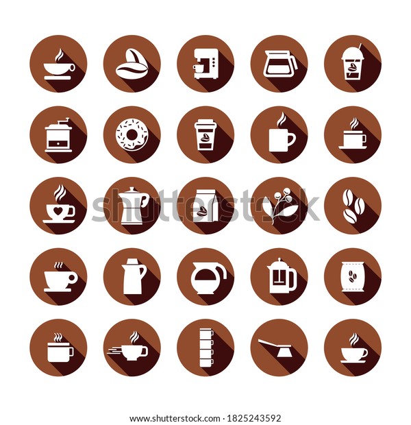 Vector Image Coffee Button Collection Stock Vector (Royalty Free ...