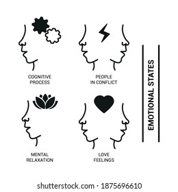 Vector Image Collection Emotional States Icons Stock Vector (Royalty ...