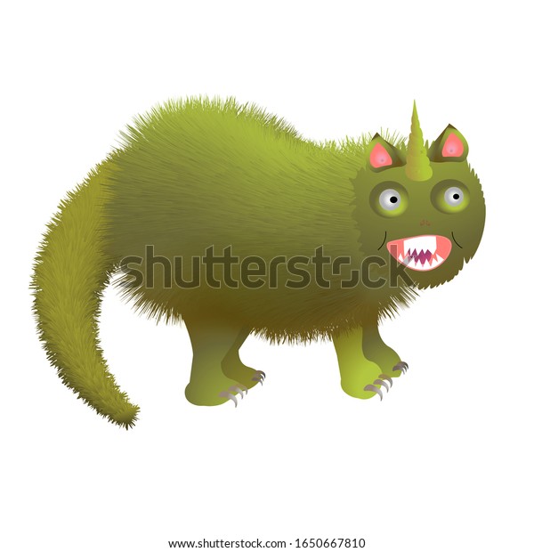 Vector Image Cute Green Furry Monster Stock Vector (Royalty Free ...