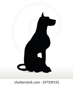 Vector Image Dog Silhouette Sitting Pose Stock Vector (Royalty Free ...