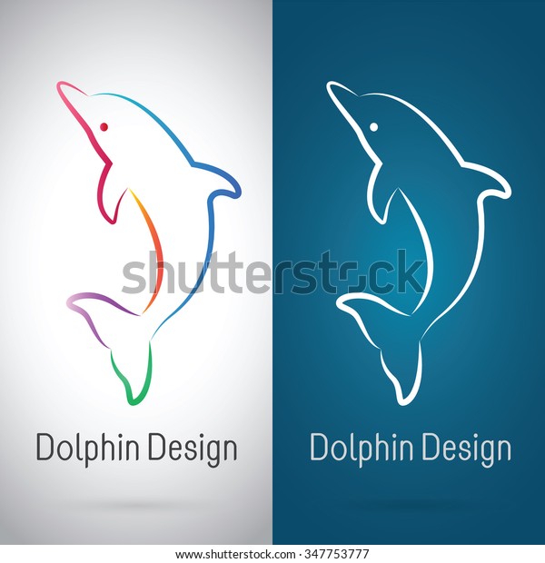 Vector Image Dolphin Design On White Stock Vector (Royalty Free ...