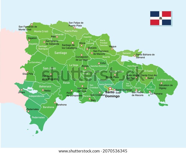 Vector Image Dominican Republic Regions Map: เวกเตอร์สต็อก (ปลอดค่า ...
