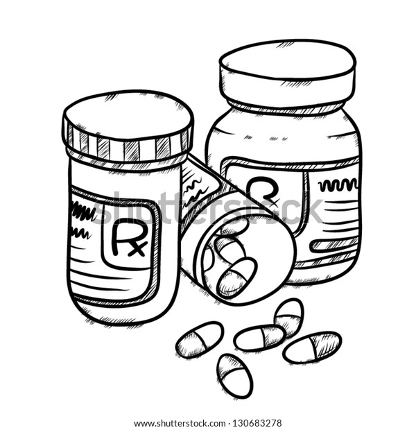 Vector Image Drug Bottles Drug Pills Stock Vector (Royalty Free) 130683278