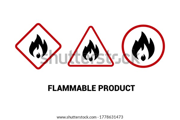 Vector Image Flammable Product Pictogram Icon Stock Vector (Royalty ...