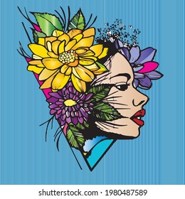 Vector Image Flower Girl Stock Vector (Royalty Free) 1980487589 ...