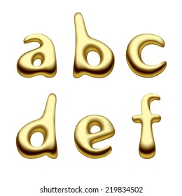 Vector Image Gold Alphabet Small Letters Stock Vector (Royalty Free ...