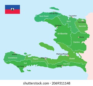 Vector Image Haiti Regions Map Stock Vector (Royalty Free) 2069311148 ...