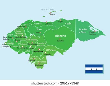 Vector Image Honduras Regions Map Stock Vector (Royalty Free ...