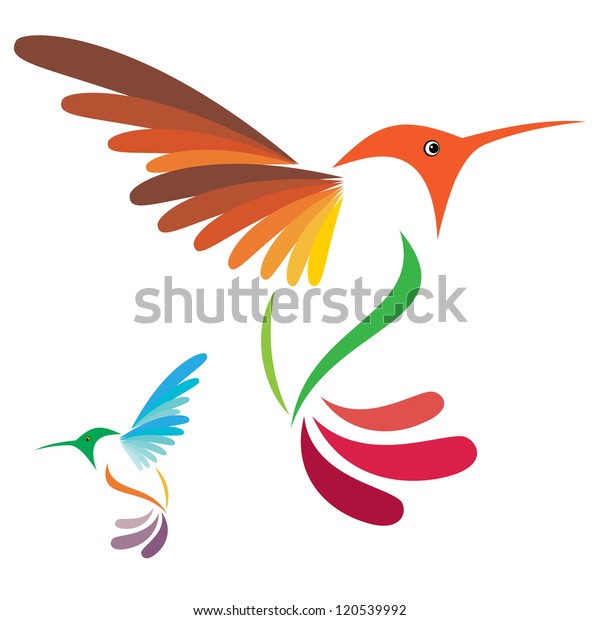 Vector Image Hummingbird Design On White Stock Vector (Royalty Free ...