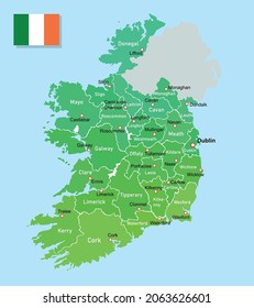 Vector Image Ireland Regions Map Stock Vector (Royalty Free) 2063626601 ...