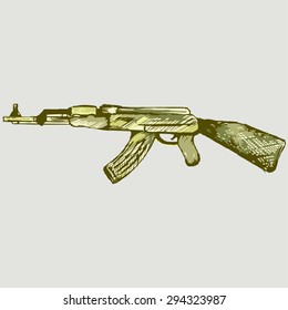 Vector Image Kalashnikov Firearms Stock Vector (Royalty Free) 294323987 ...