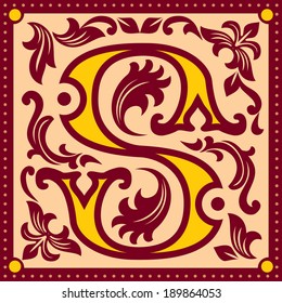 Vector Image Letter S Old Vintage Stock Vector (Royalty Free) 189864053 ...