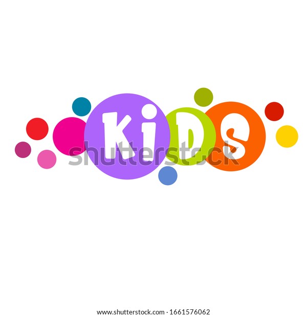 Vector image, logo of the word kids. Each letter is placed in multi ...