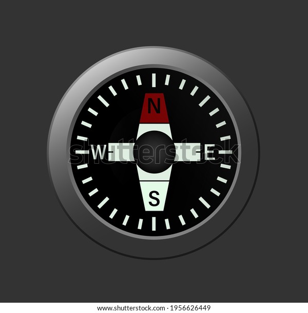 Vector Image Magnetic Compass On Isolated Stock Vector (Royalty Free ...