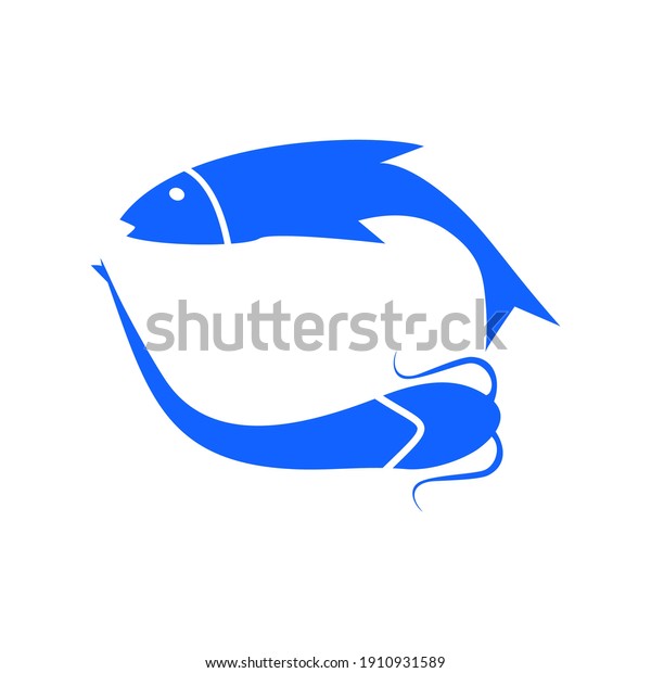 Vector Image Minimalist Logo Milkfish Blue Stock Vector (Royalty Free ...