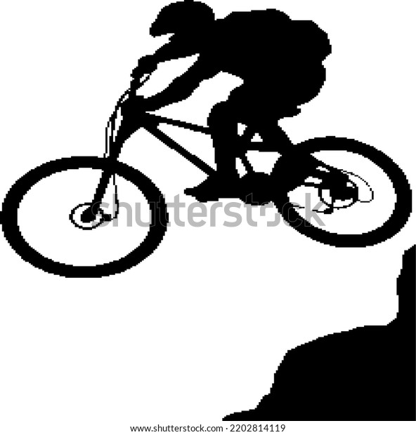 Vector Image Mountain Bike Jump Black Stock Vector (Royalty Free ...