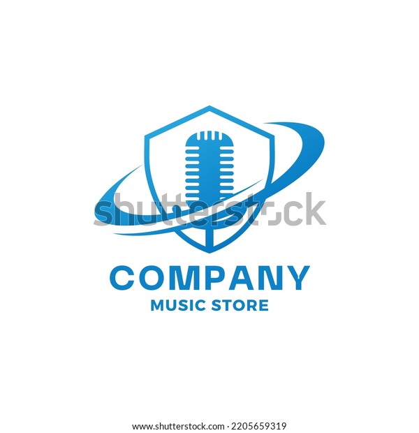 Vector Image Music Logo Microphone Elegant Stock Vector (Royalty Free ...