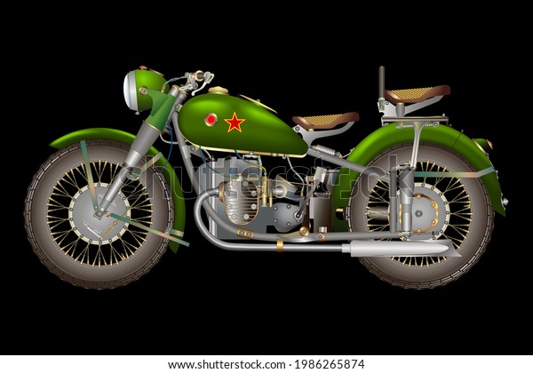 Vector Image Old Soviet Motorcycle Stock Vector (Royalty Free ...