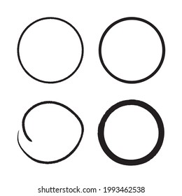 Vector Image Round Oval Handwritten Frames Stock Vector (Royalty Free ...