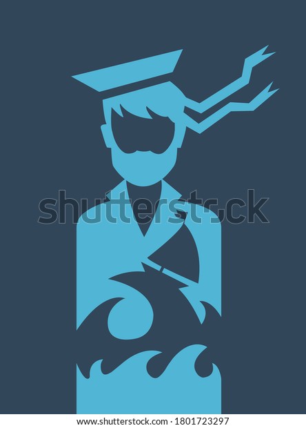 Vector Image Sailor Blue Color Inside Stock Vector (Royalty Free ...