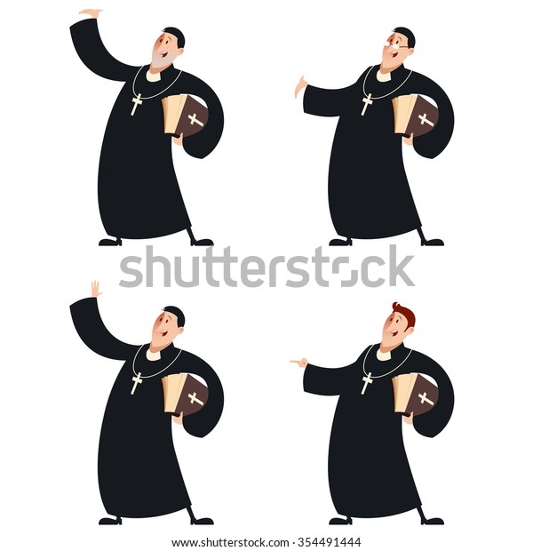 Vector Image Set Catholic Priests Stock Vector (Royalty Free) 354491444 ...