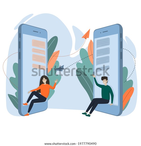 Vector Image Showing Communication Dating On Stock Vector (Royalty Free ...