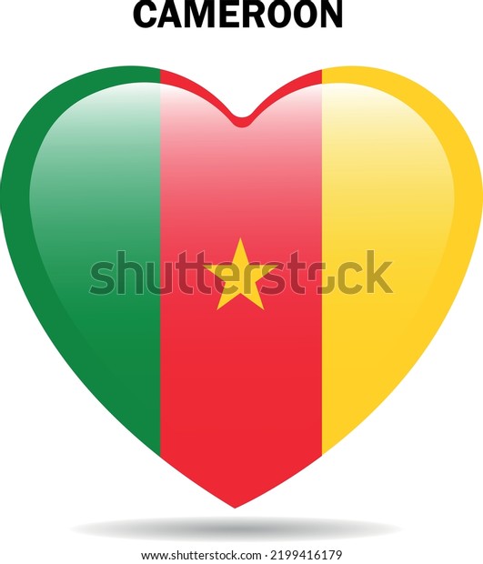 Vector Image Sign Heart Cameroon Flag Stock Vector (Royalty Free ...