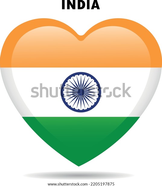 Vector Image Sign Heart India Flag Stock Vector (Royalty Free ...