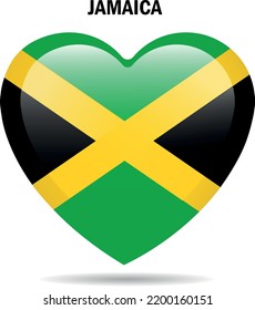 Vector Image Sign Heart Jamaica Flag Stock Vector (Royalty Free ...