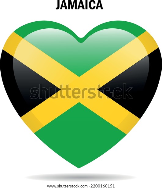 Vector Image Sign Heart Jamaica Flag Stock Vector (Royalty Free ...
