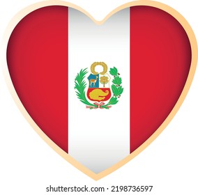 Vector Image Sign Heart Peru Flag Stock Vector (Royalty Free ...
