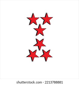 Vector Image Six Stars Red Colour Stock Vector (Royalty Free ...