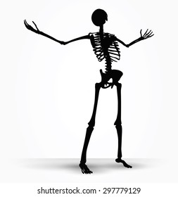 Vector Image Skeleton Silhouette Intimidating Pose Stock Vector ...