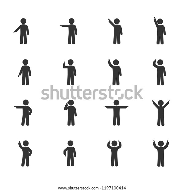 Vector Image Stick Figures Person Pointing Stock Vector (Royalty Free ...