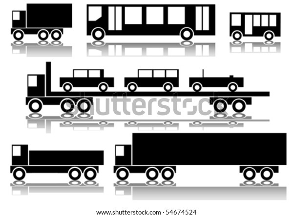 Vector Image Work Cars Silhouettes On Stock Vector (Royalty Free ...