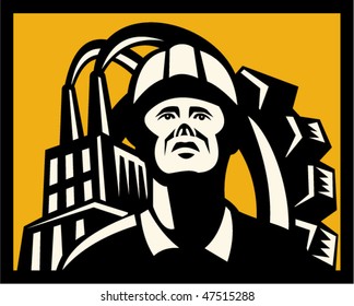 Vector Imagery Shows Worker Cap Factory: vector de stock (libre de ...